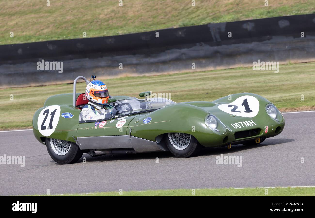 Michael Birch in his 1958 Lotus-Climax 15 open-top racer during the 75 ...