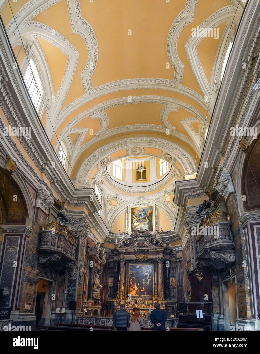 Interior in Gesu Nuovo church in Naples Stock Photo - Alamy