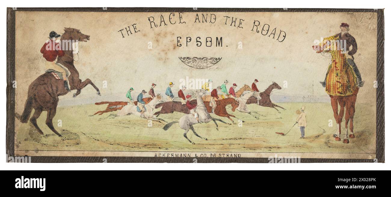Vintage British Horse Racing Print, The Race a the Road, Epsom Stock ...