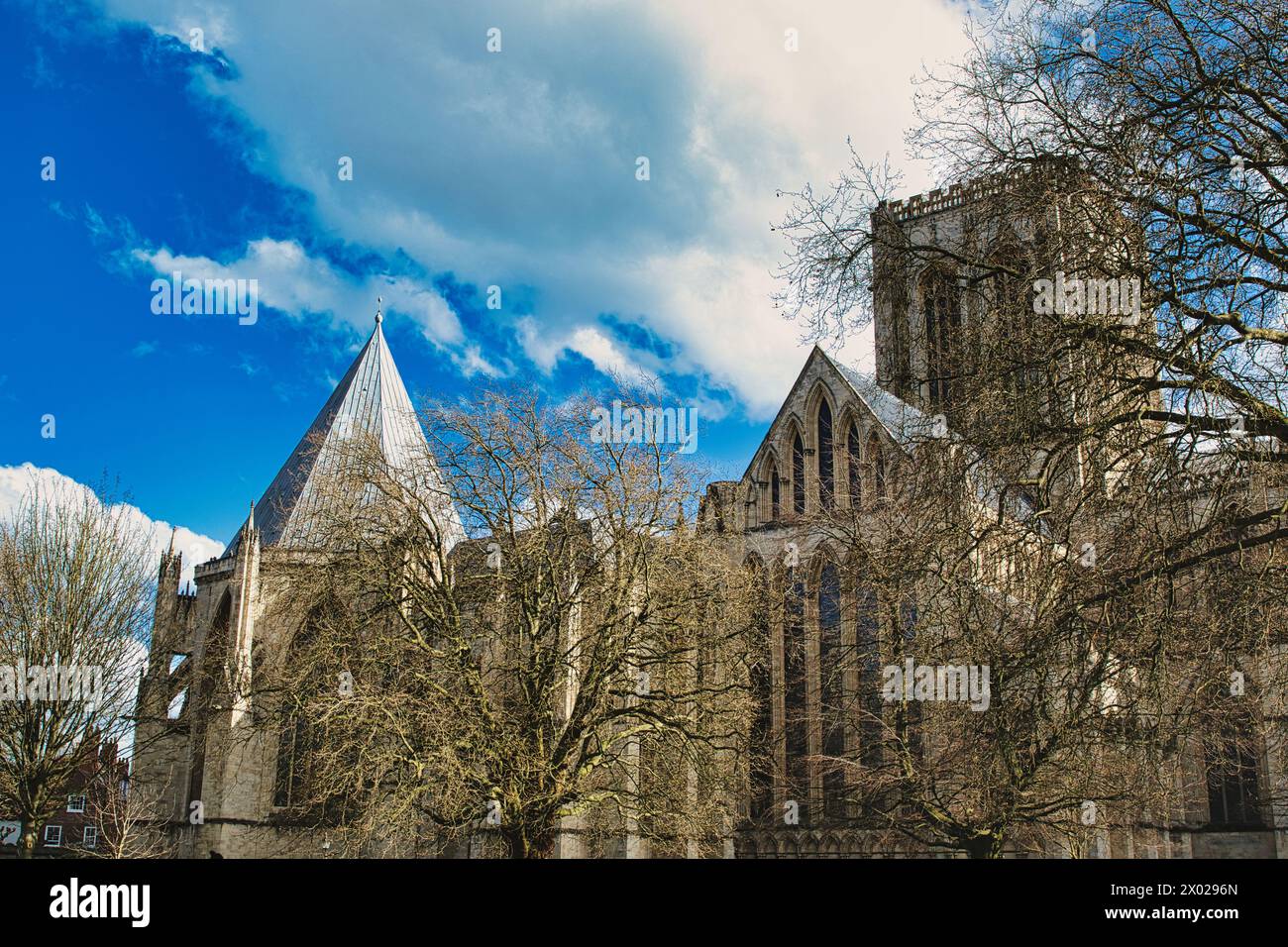 Historic medieval cathedral with Gothic architecture, featuring pointed ...