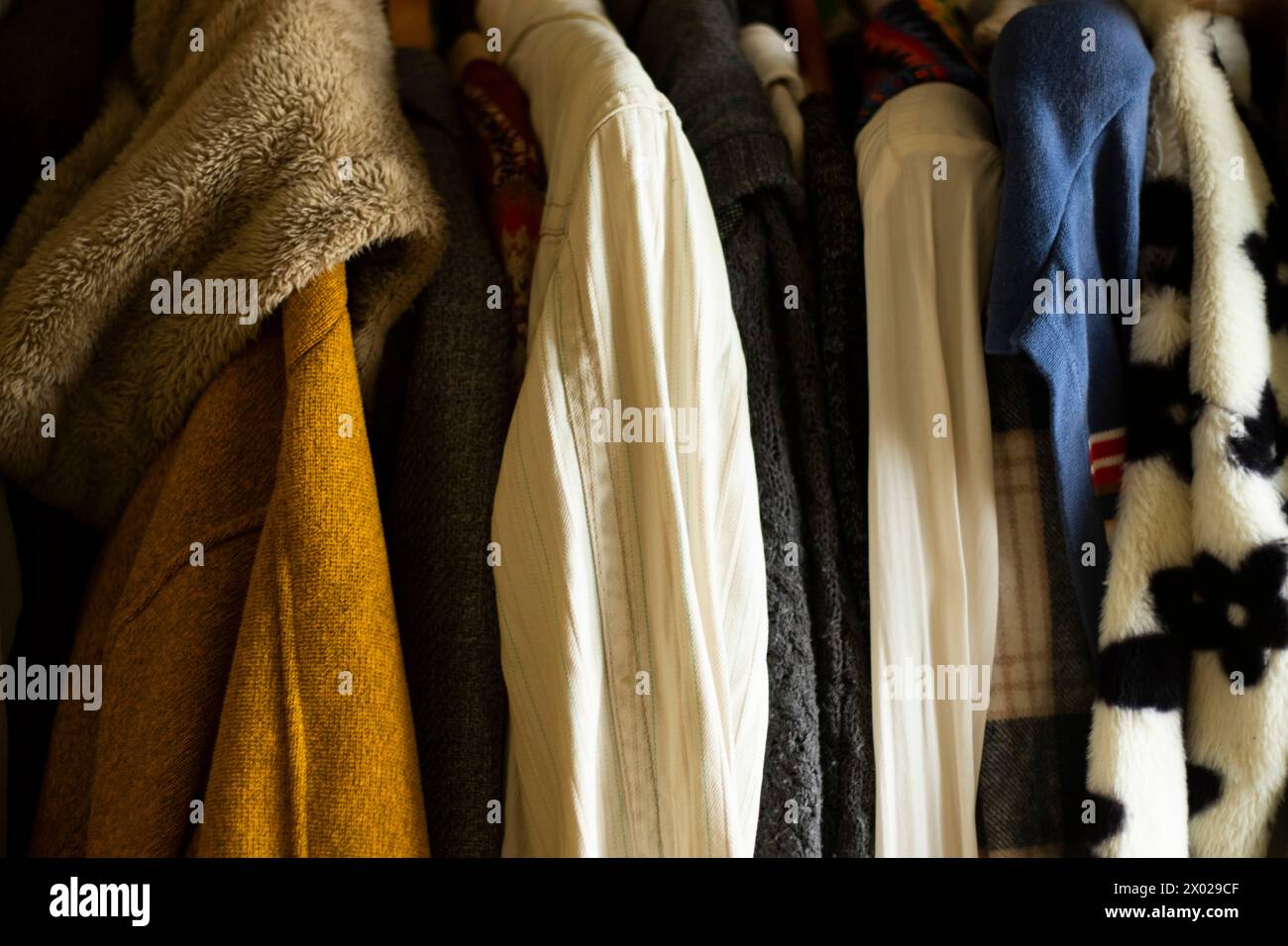 cloth in the wardrobe in house Stock Photo - Alamy