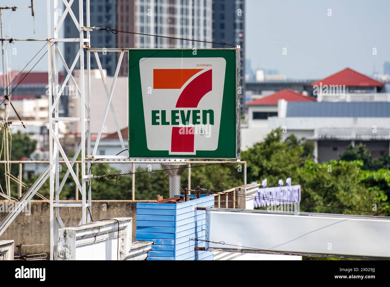 a Logo of Seven Eleven Shop in Thonburi in the city of Bangkok in ...