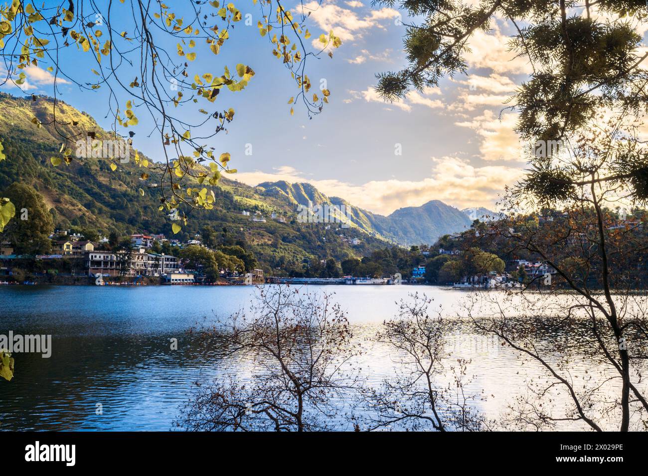 Lake in the mountains. Bhimtal Lake is a lake in the town of Bhimtal ...