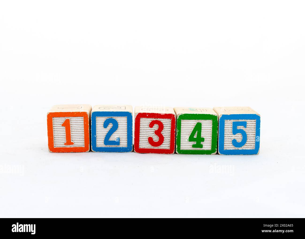 Children wooden learning blocks toys with number from one to five ...