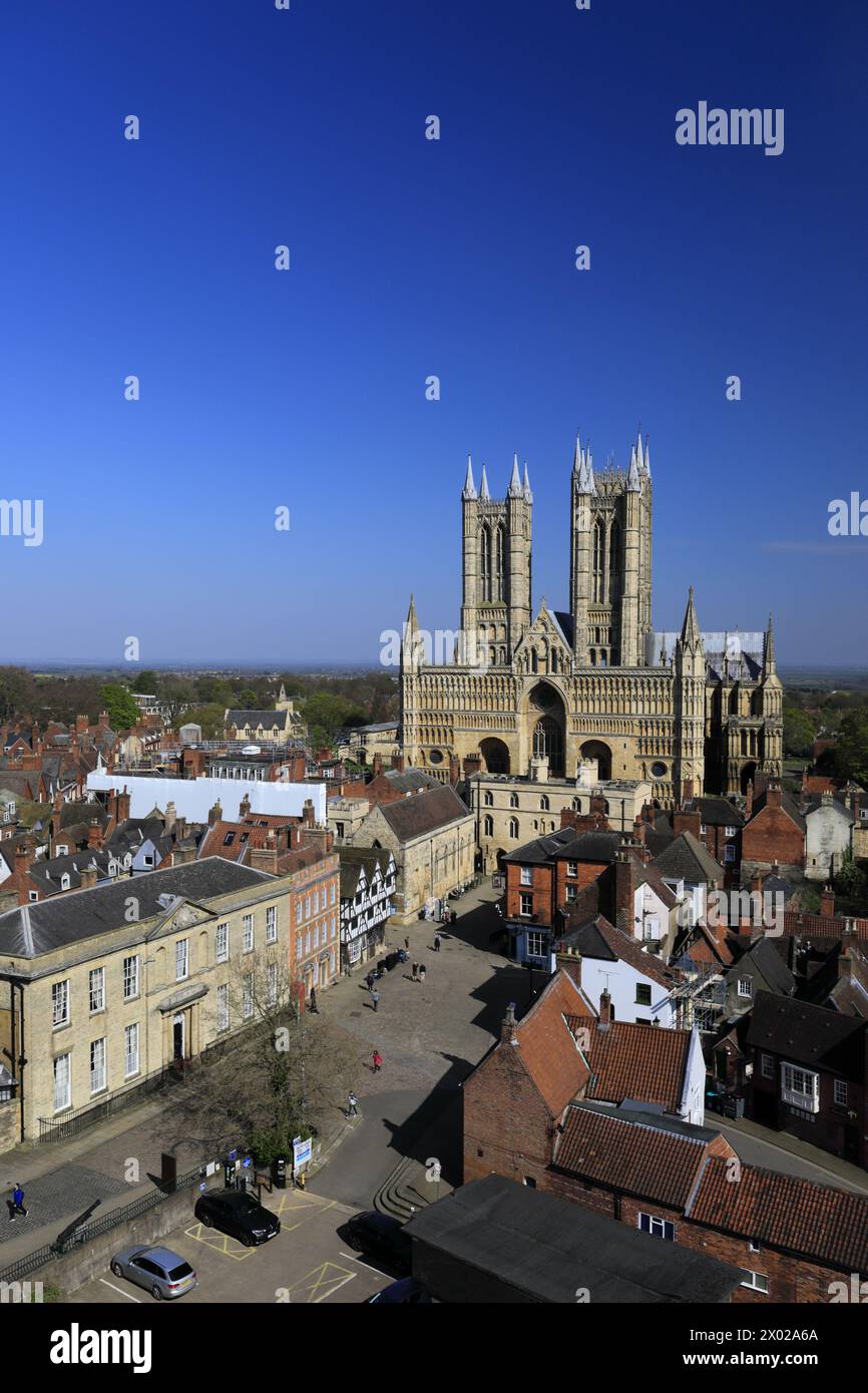 View over the Castle Hill area of, Lincoln City, Lincolnshire County ...