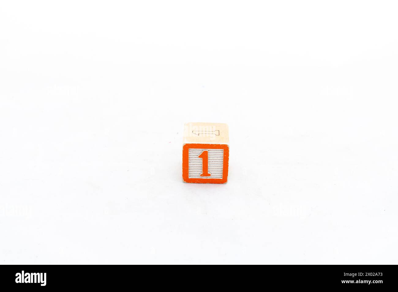 Wooden block number one isolated on white background Stock Photo - Alamy