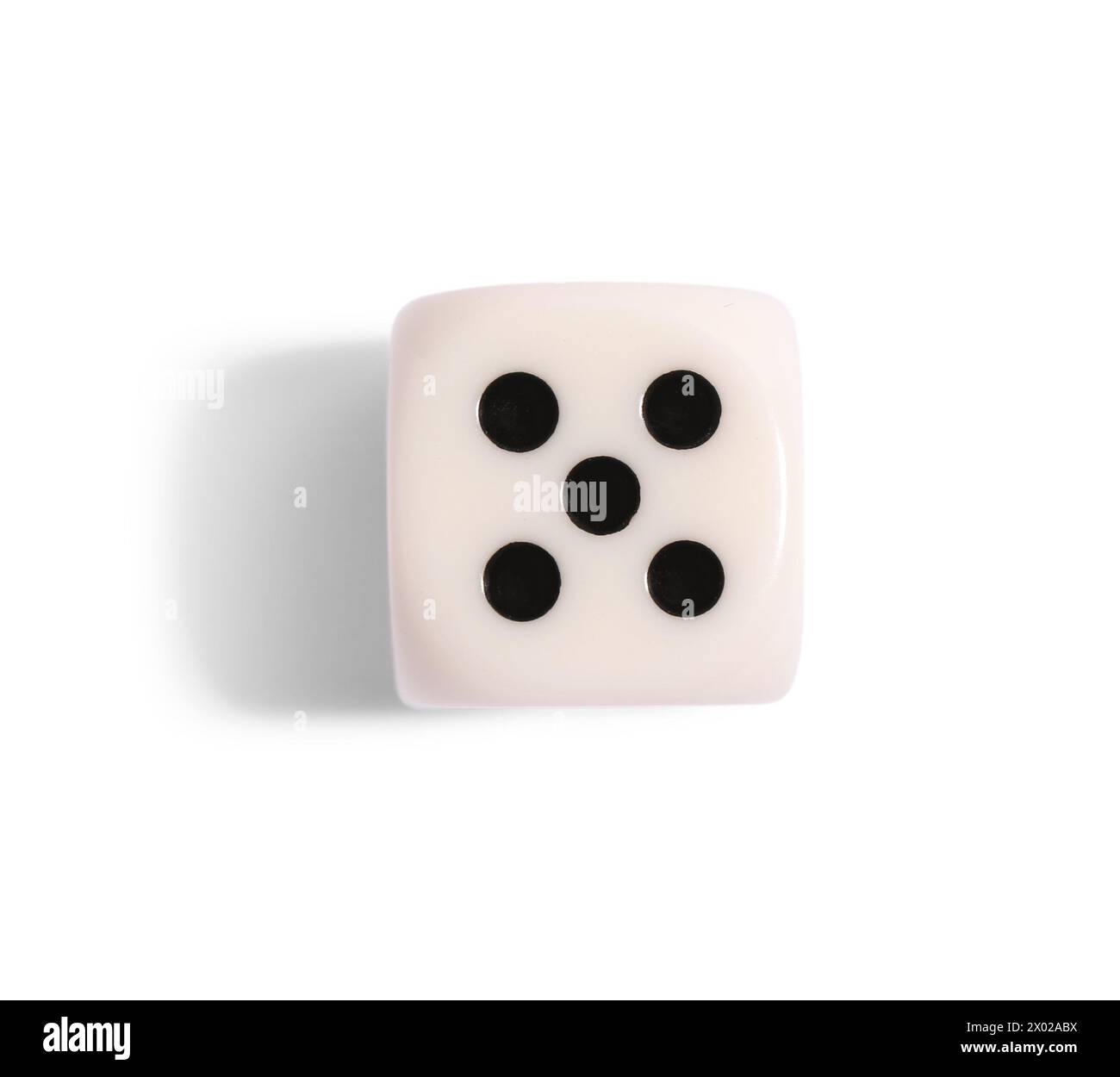 One game dice isolated on white, top view Stock Photo - Alamy