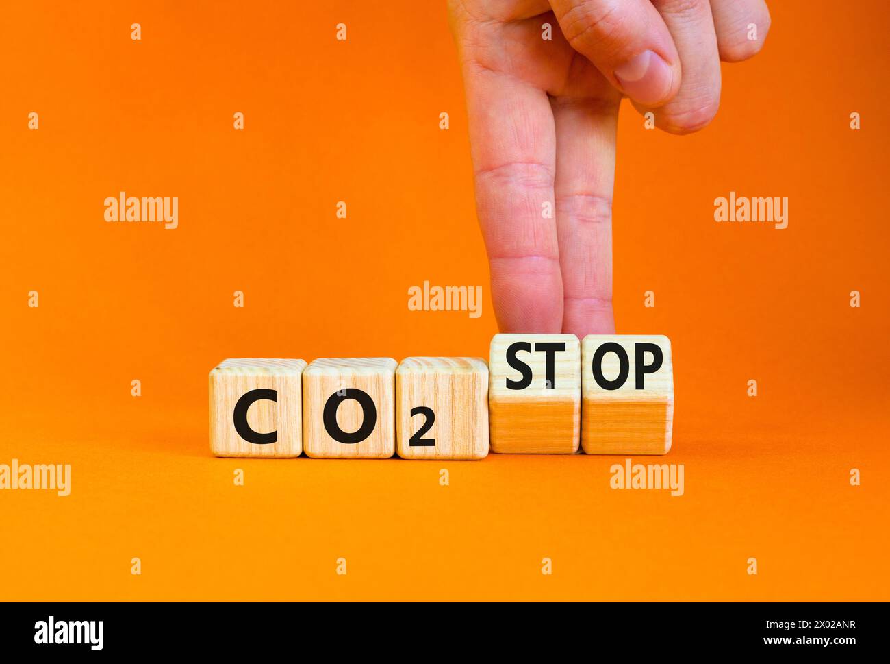 CO2 stop symbol. Concept word CO2 or CO2 stop on a beautiful wooden ...