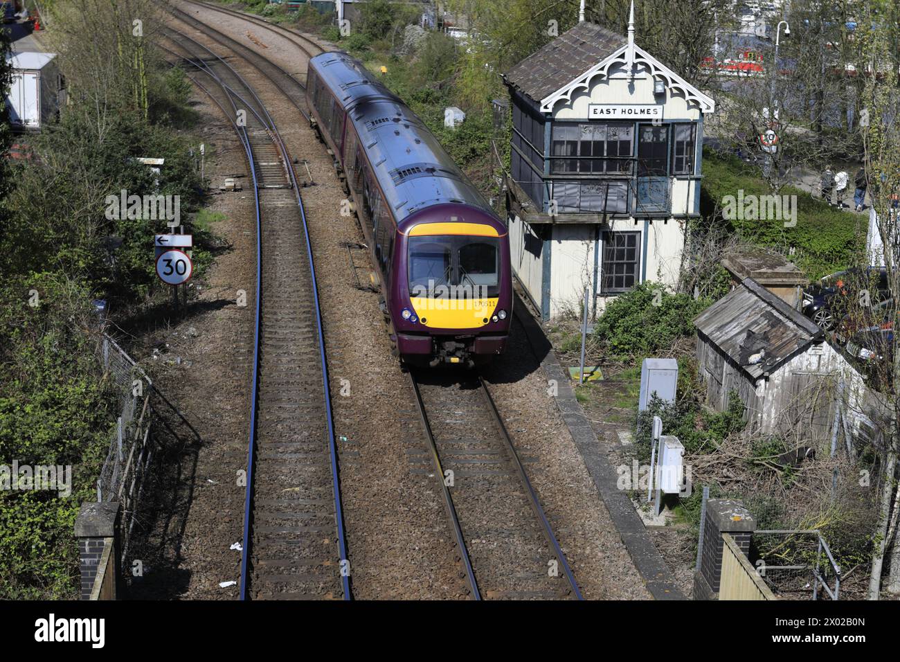 EMR 170511 passing the East Holmes signal box, Lincoln city ...