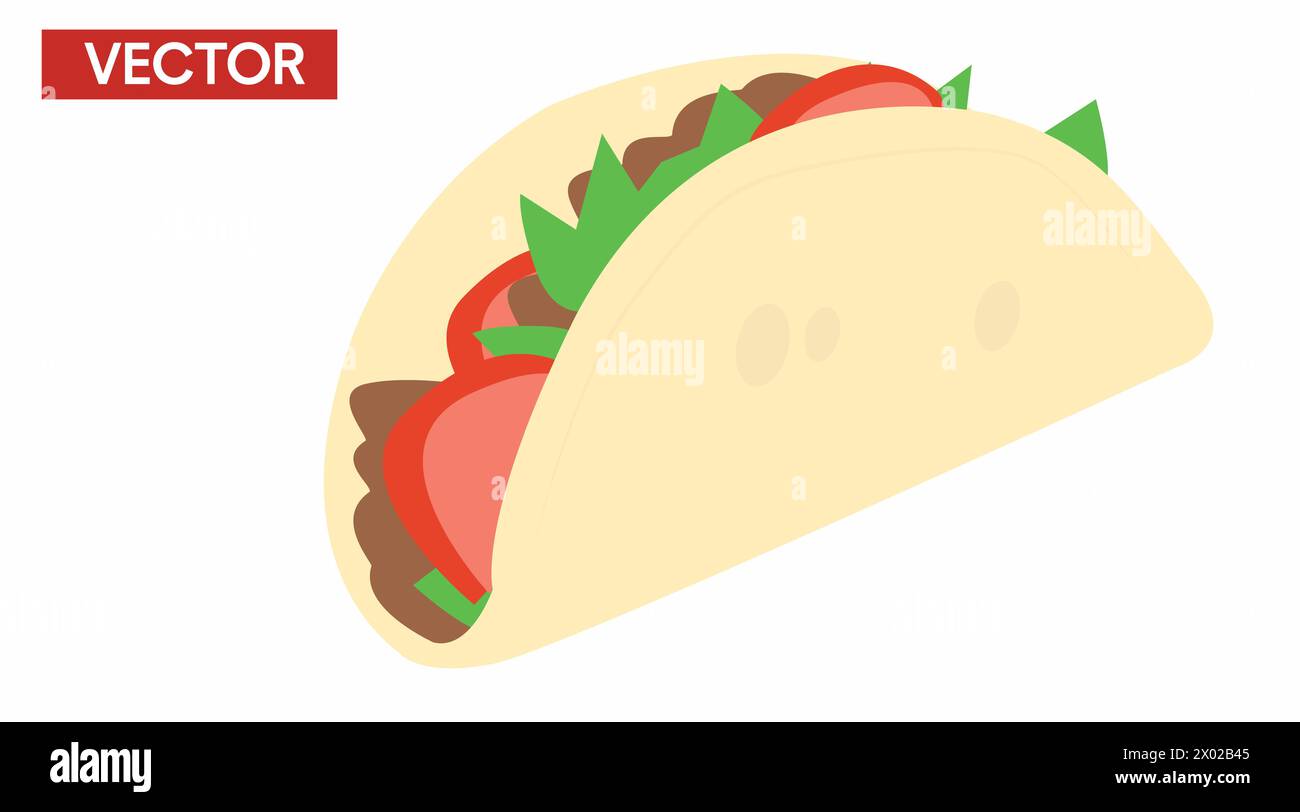 Vector Isolated Illustration of a Taco. Taco Flat Icon Stock Vector ...