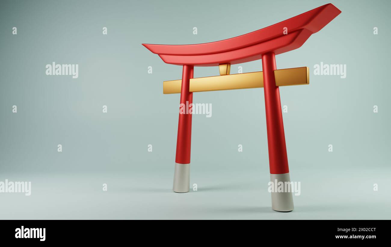Sculptural Elegance: The Red Torii Gate in Minimalist Form Stock Photo ...