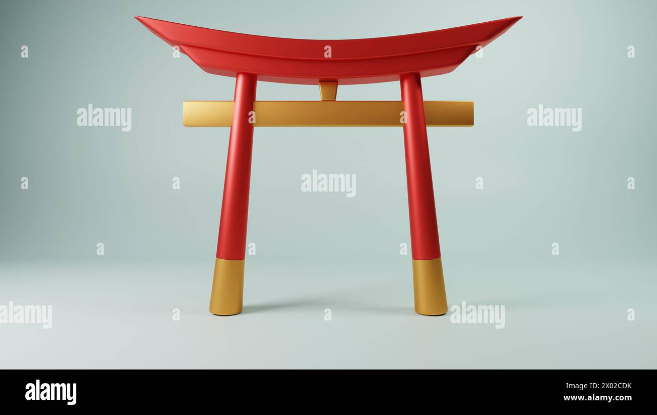 Sculptural Elegance: The Red Torii Gate in Minimalist Form Stock Photo ...