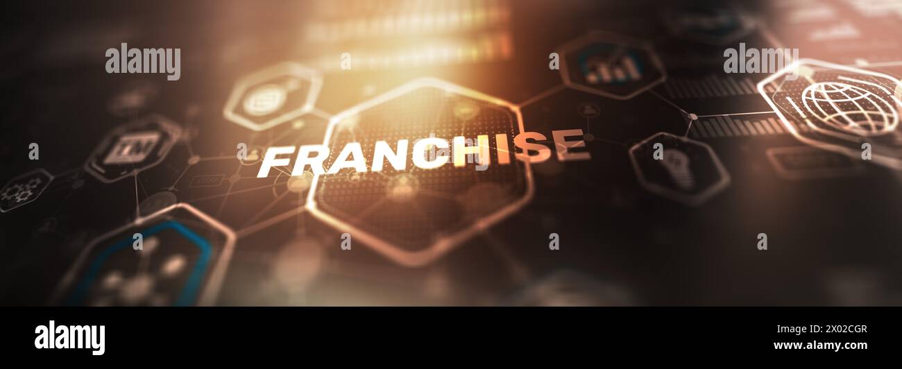 Franchise marketing system. Modern technology business. Franchise ...