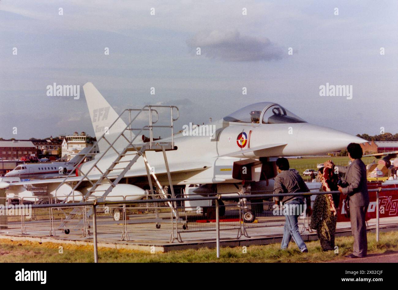 Eurofighter EFA Mock-up on show at the 1988 Farnborough Air Show, with ...