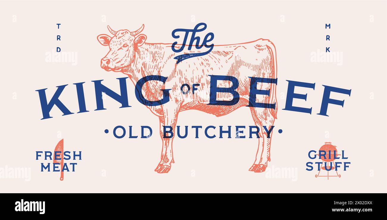 Cow, bull, beef meat tag label Stock Vector Image & Art - Alamy