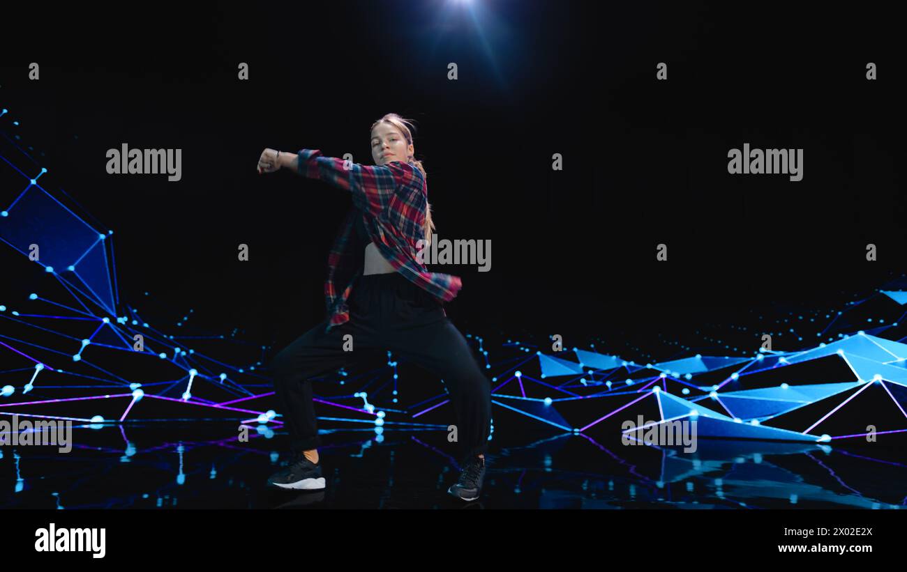 Stylish Young Professional Female Dancer Performing a Hip Hop Dance ...