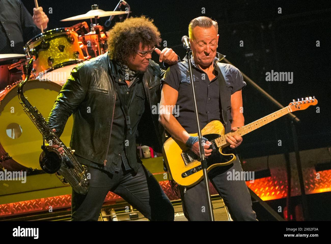 Los Angeles, Ca. 7th Apr, 2024. Jake Clemons and Bruce Springsteen as ...