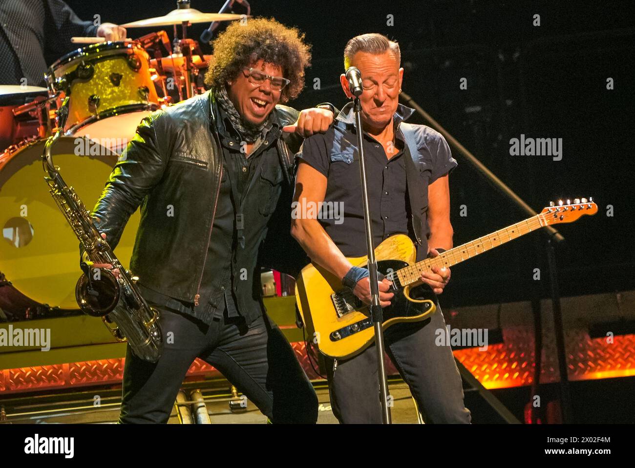 Los Angeles, Ca. 7th Apr, 2024. Jake Clemons and Bruce Springsteen as ...