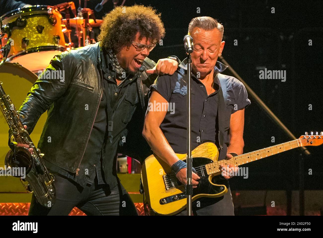 Los Angeles, Ca. 7th Apr, 2024. Jake Clemons and Bruce Springsteen as ...