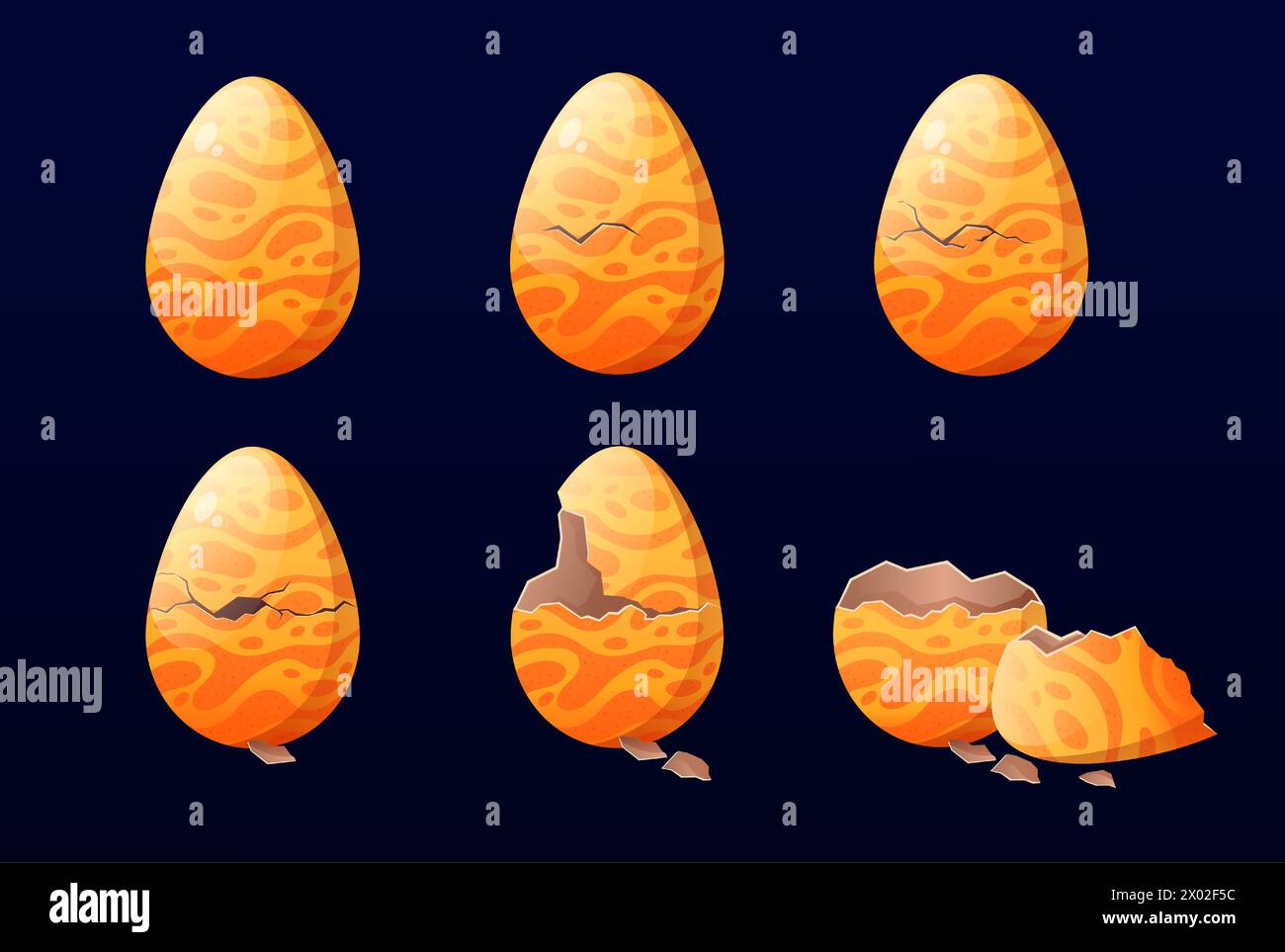 Cartoon magic egg hatching animation. Dragon eggs incubation, animated ...