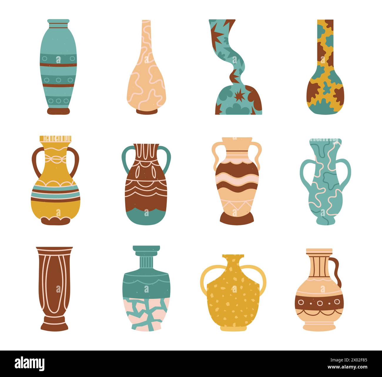 Decorative porcelain interior pottery collection with pattern Stock ...