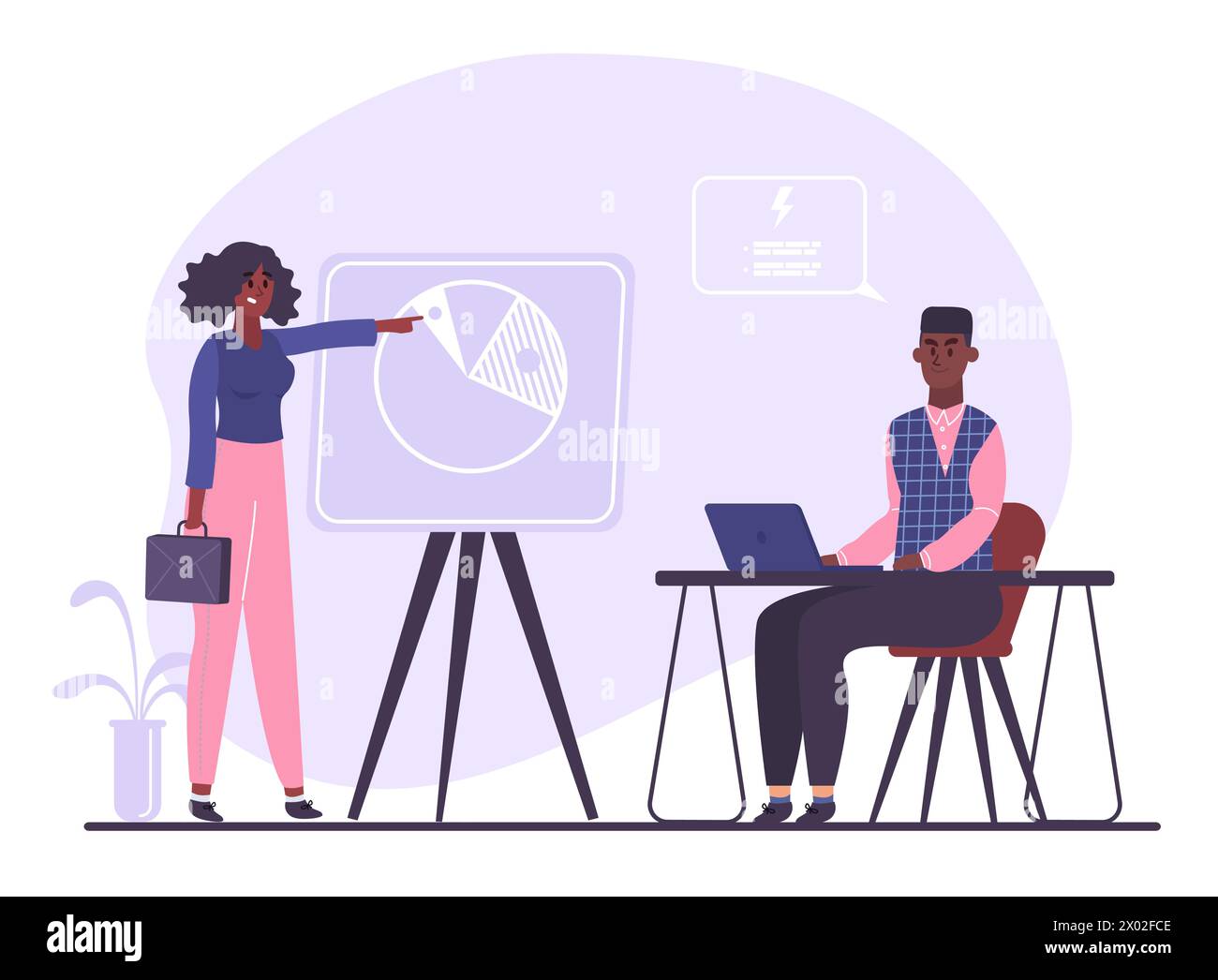 Business office, teamwork concept, lead and employees Stock Vector ...
