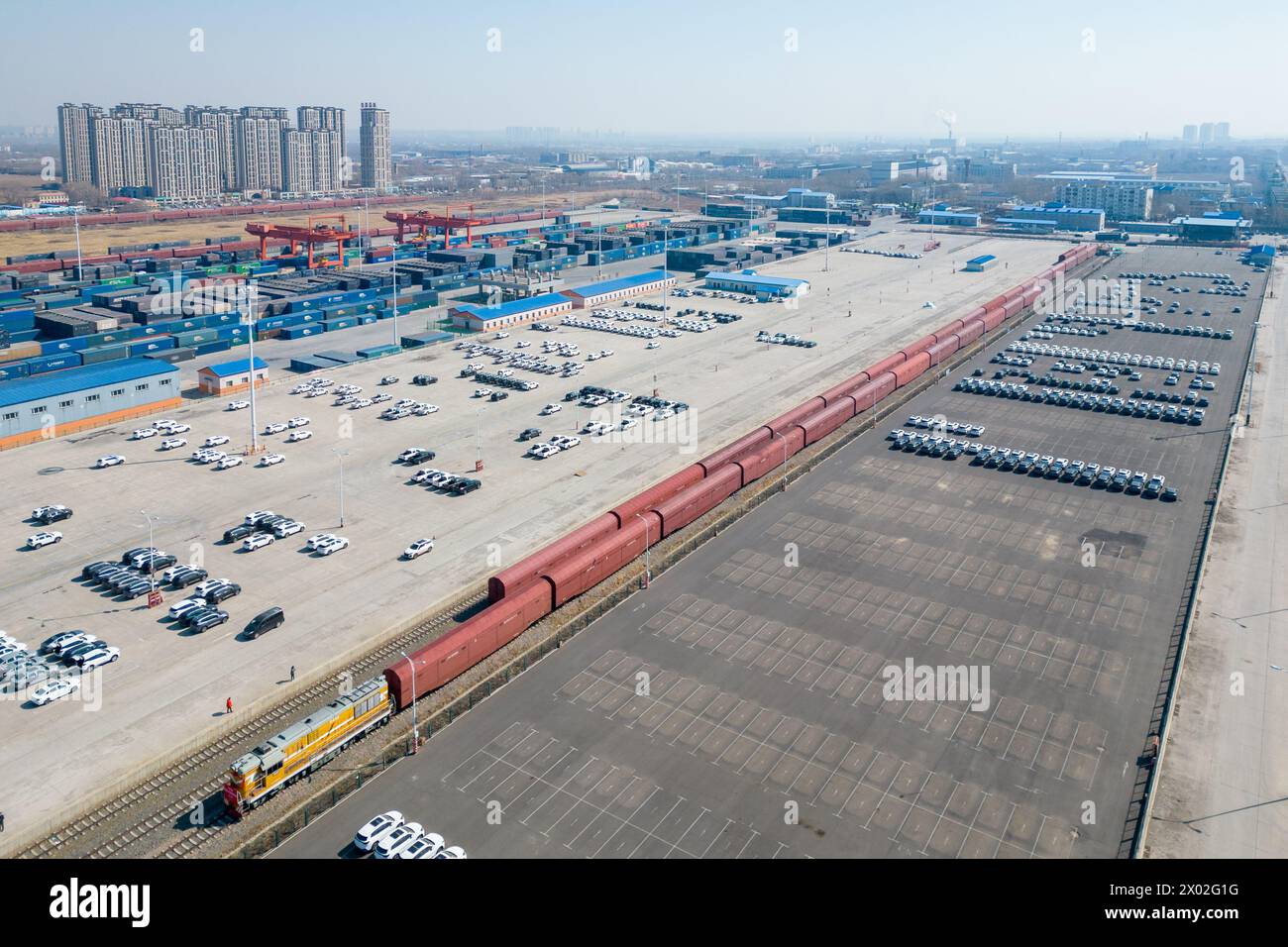 Harbin. 9th Apr, 2024. This aerial photo taken on April 9, 2024 shows a ...