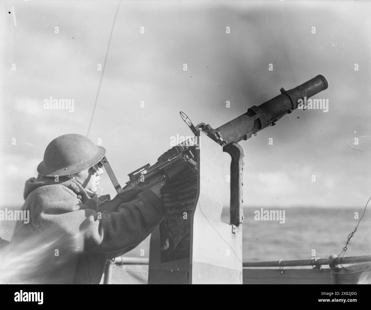 On 1 January 1942, a British corvette HMS Penstemon is shown at action ...