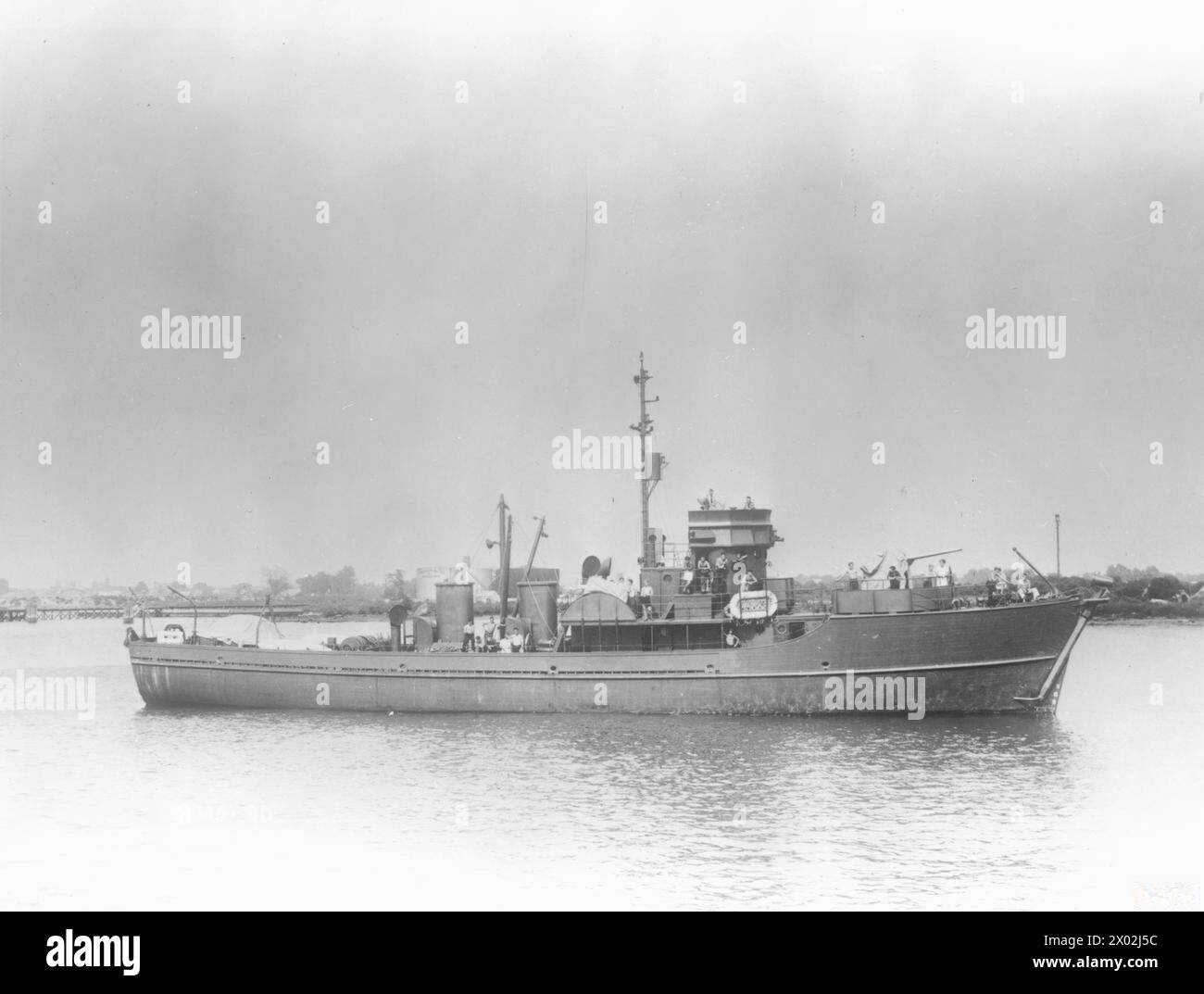 British Yard Minesweeper 2030 is stationary, conducting minesweeping ...