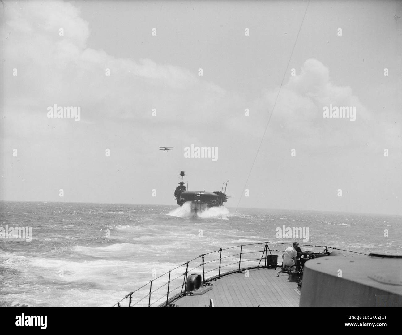 ON BOARD THE CRUISER HMS SHEFFIELD OPERATING IN THE MEDITERRANEAN WITH AIRCRAFT CARRIERS. 1941 ...
