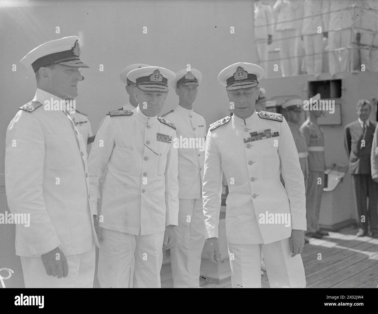 THE ROYAL NAVY DURING THE SECOND WORLD WAR - HM King George VI with ...