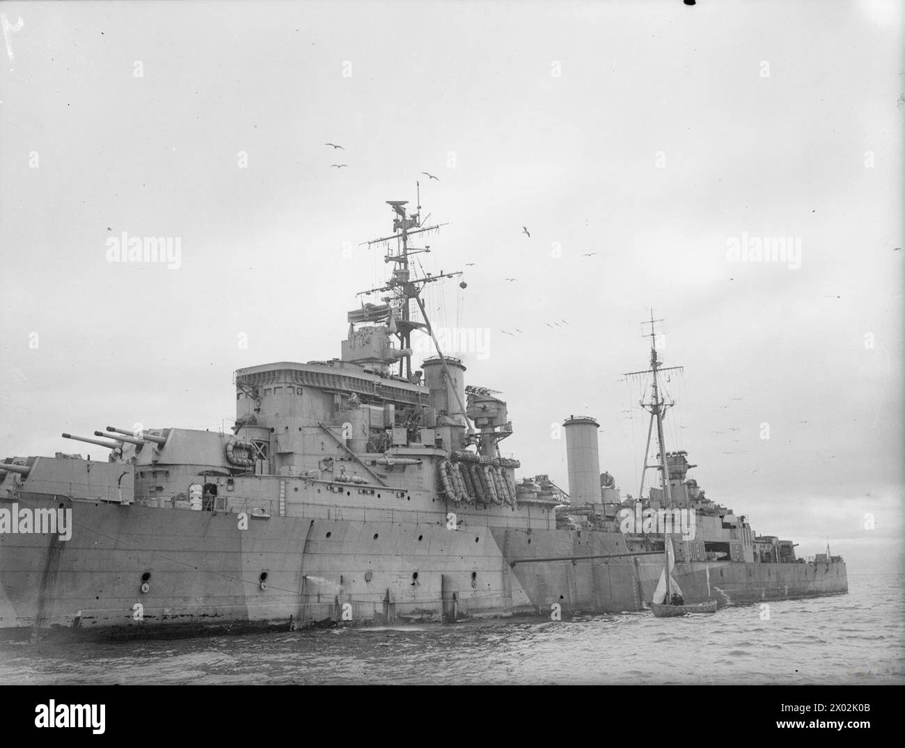 HMS Swiftsure, a Minotaur-class British cruiser, is shown at Scapa Flow ...