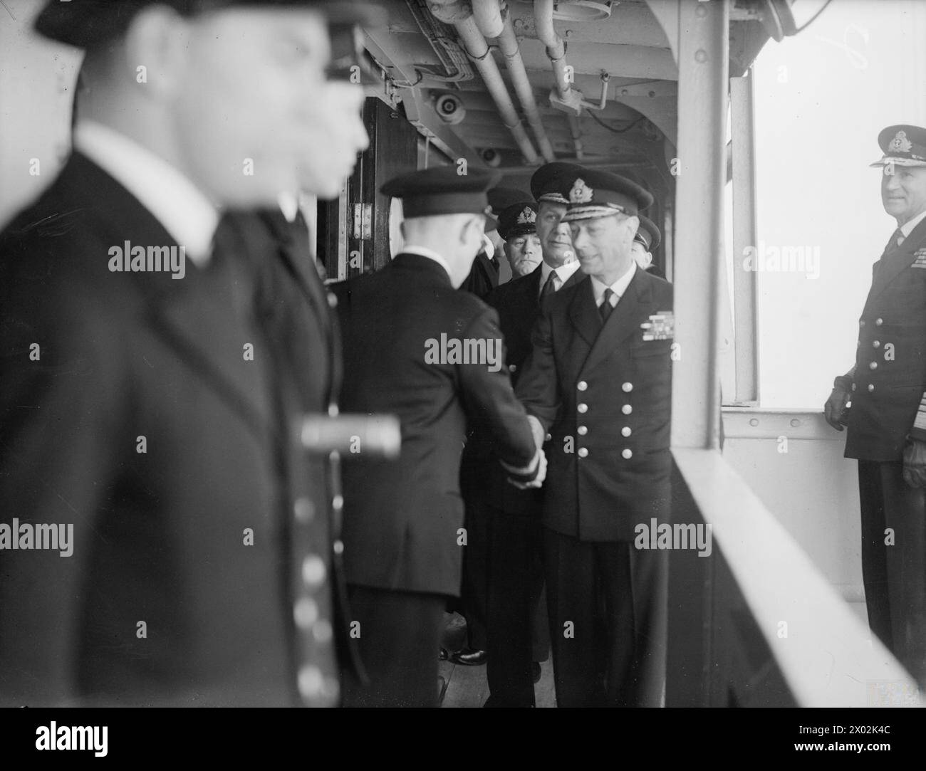 THE KING WITH THE INVASION FLEET. 24 MAY 1944, ON BOARD THE HMS LARGS ...