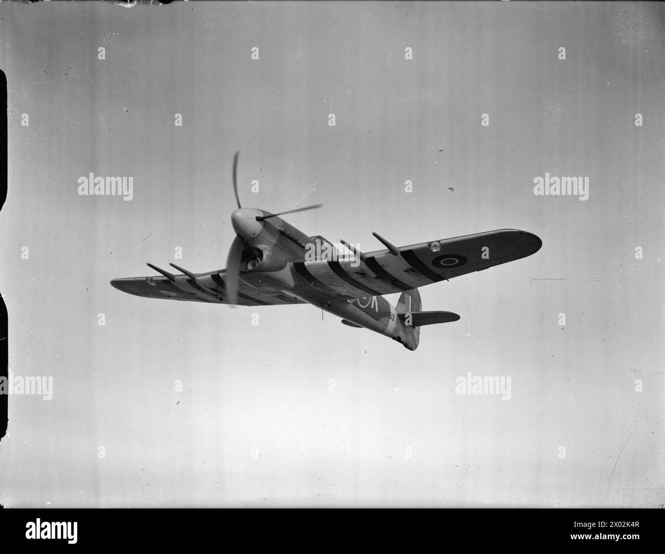 Hawker Typhoon Mark IB, JP853 'SA-K', of No. 486 Squadron RNZAF, flies ...