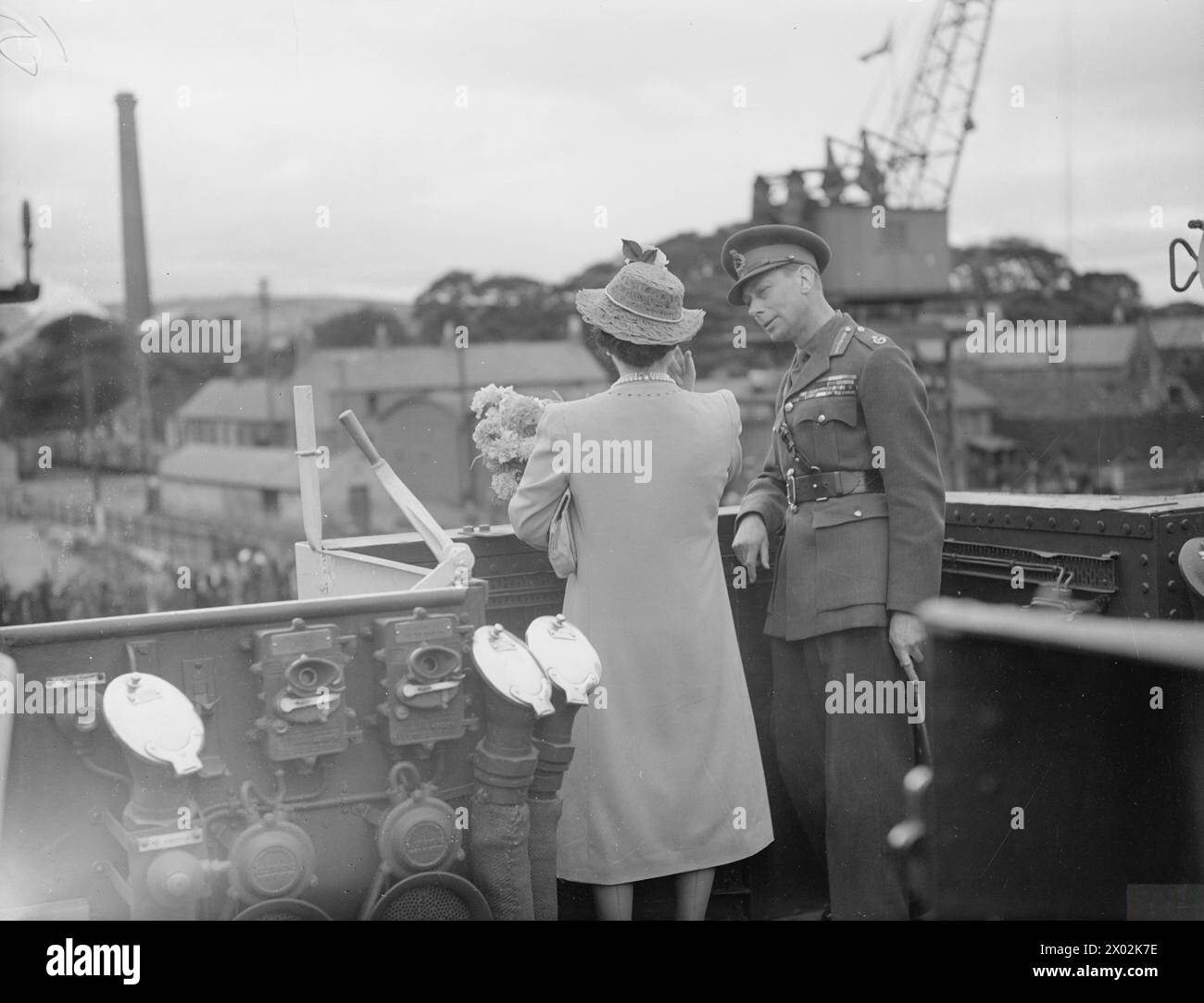 BRITISH AND US SAILORS "SEND OFF" FOR KING AND QUEEN AT END OF NORTHERN ...