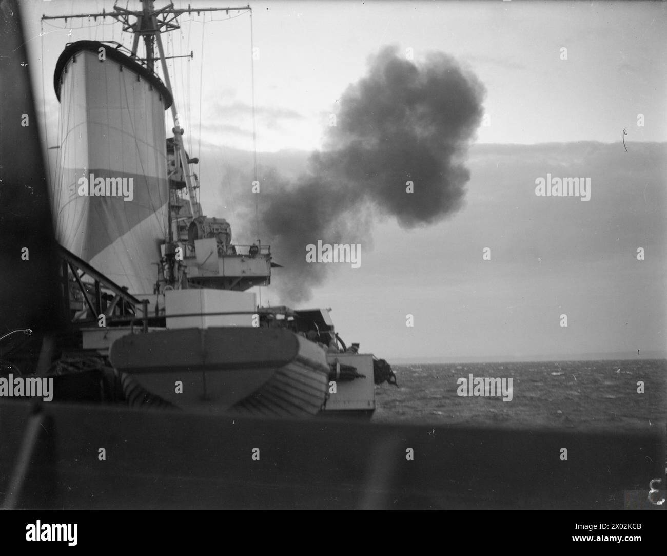 HMS AJAX BOMBARDING AXIS FORCES IN BARDIA. 31 DECEMBER 1941, DURING THE ...