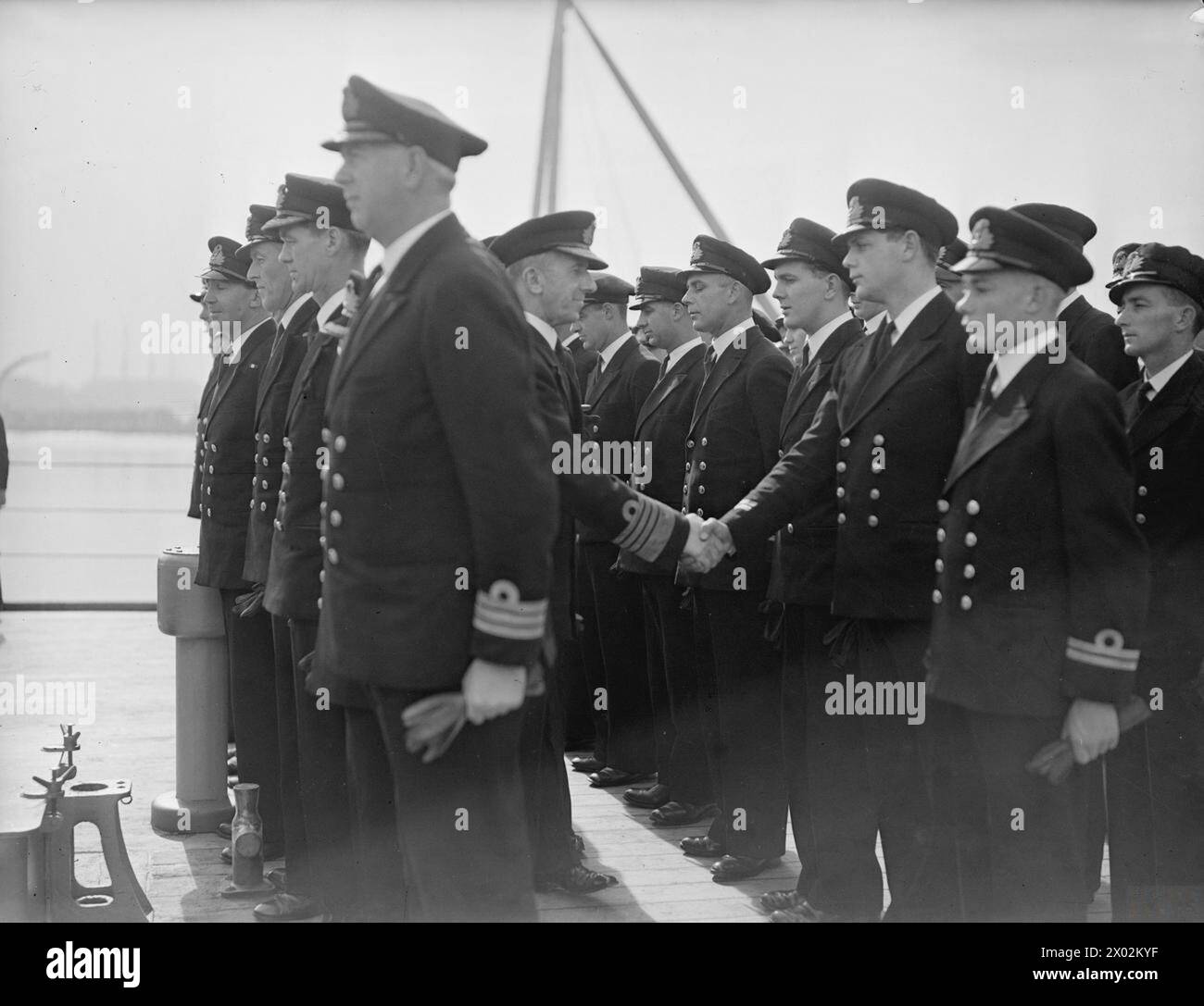 HMS SHROPSHIRE PRESENTED TO AUSTRALIA. 25 JUNE 1943, CHATHAM. ADMIRAL ...