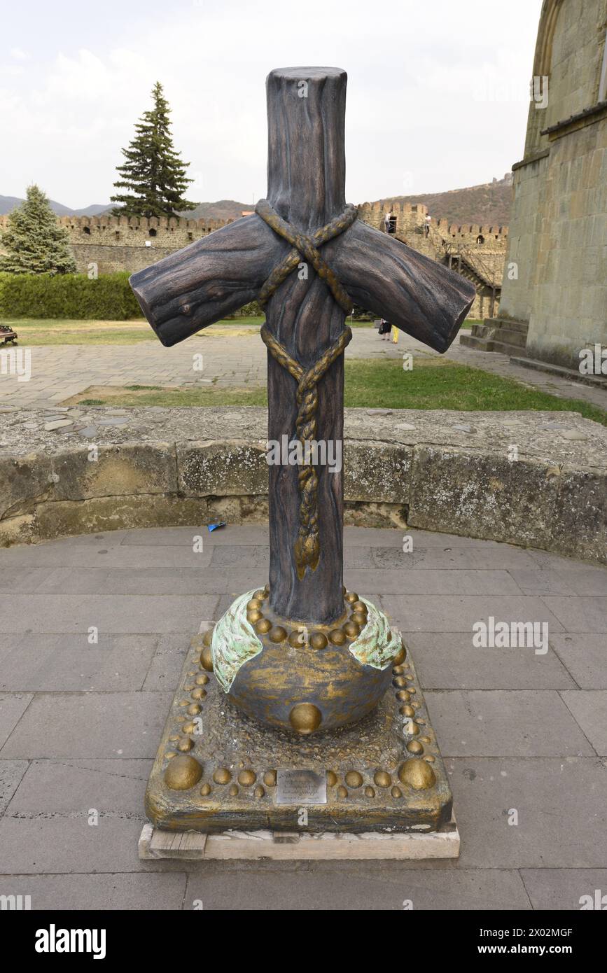 Traditional Georgian Orthodox cross, Holy Trinity Cathedral of Tbilisi ...