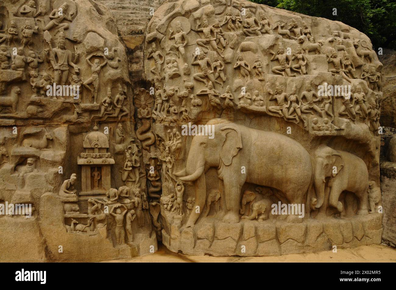 Bas relief of Descent of the Ganga River, Mahabalipuram, UNESCO World ...