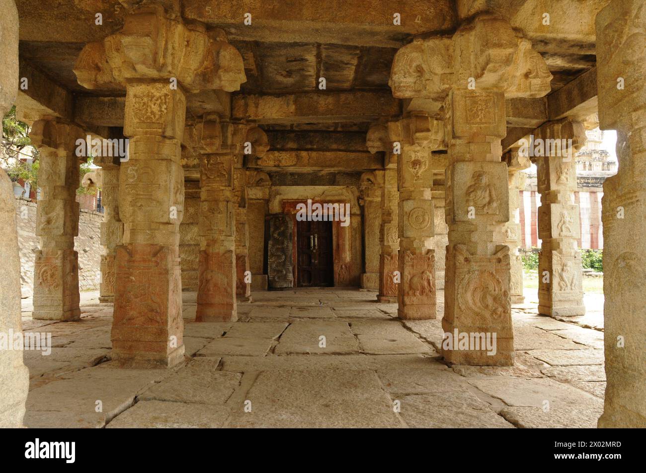 Interior of the Sri Virupaksha temple in Hampi, UNESCO World Heritage ...