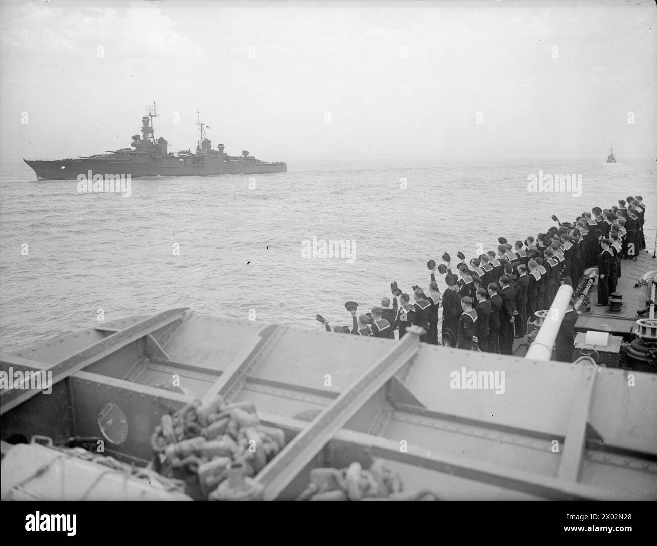 THE AUGUSTA AND HER ESCORT IN THE CHANNEL. 14 JULY 1945, ON BOARD HMS ...