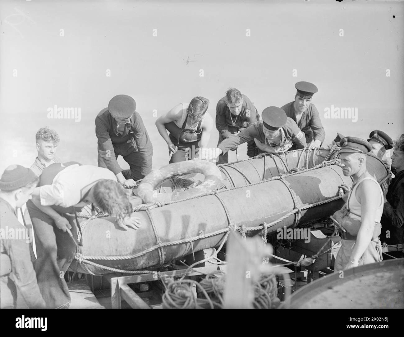 THE BRITISH CORVETTE WIDGEON ON CONVOY DUTY IN THE NORTH SEA. LIFE ON ...