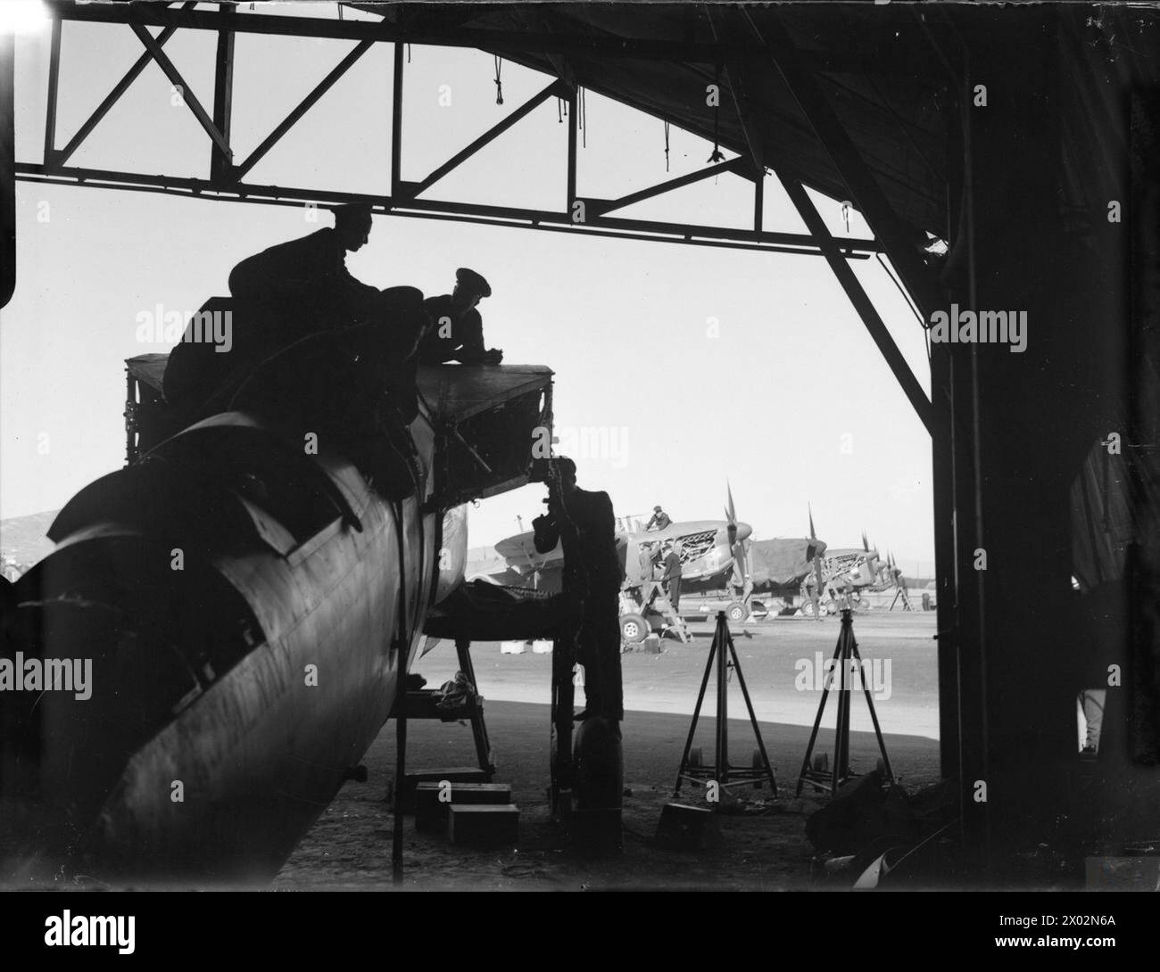 Fairey Barracuda torpedo bombers in assembly at HMS Cormorant II, Royal ...