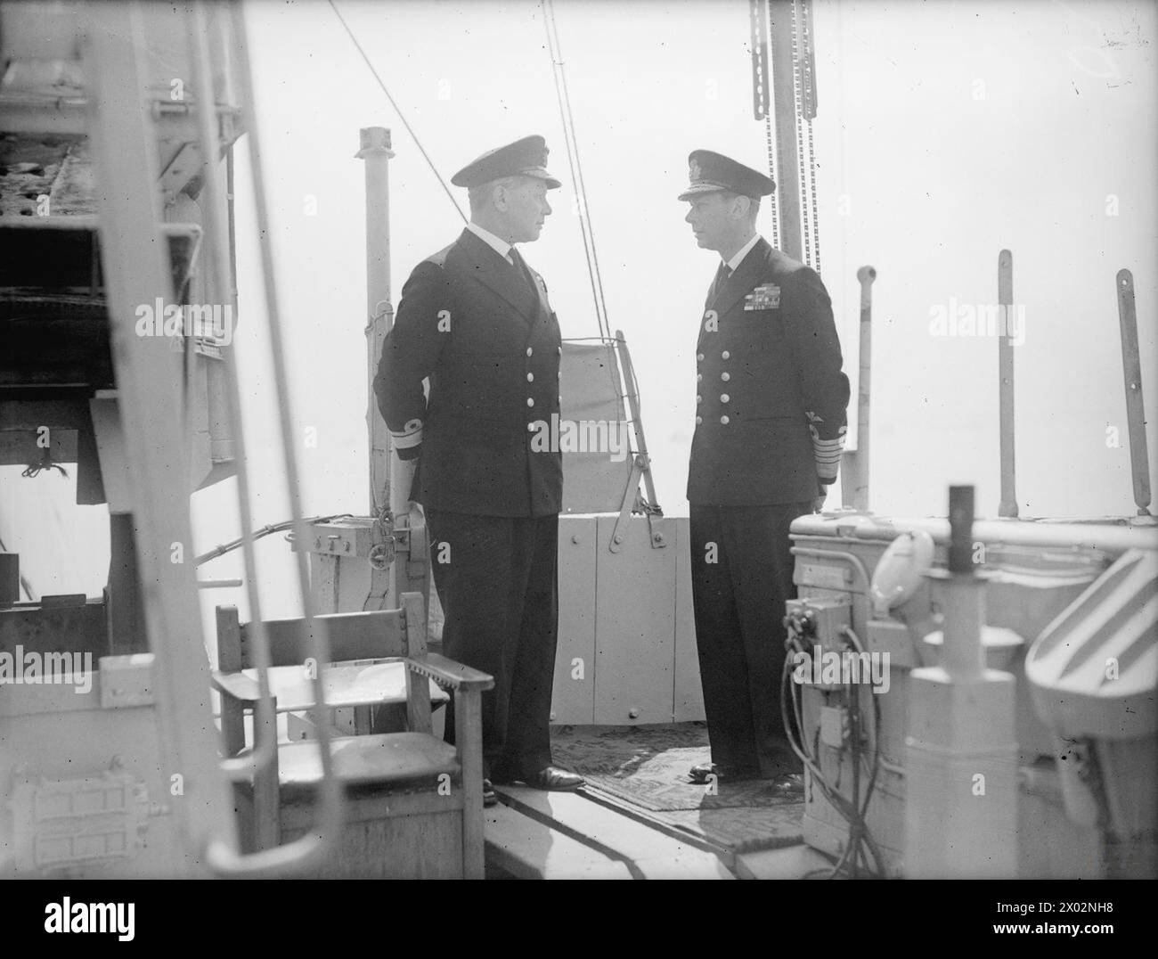 THE KING WITH THE INVASION FLEET. 24 MAY 1944, ON BOARD THE HMS LARGS ...