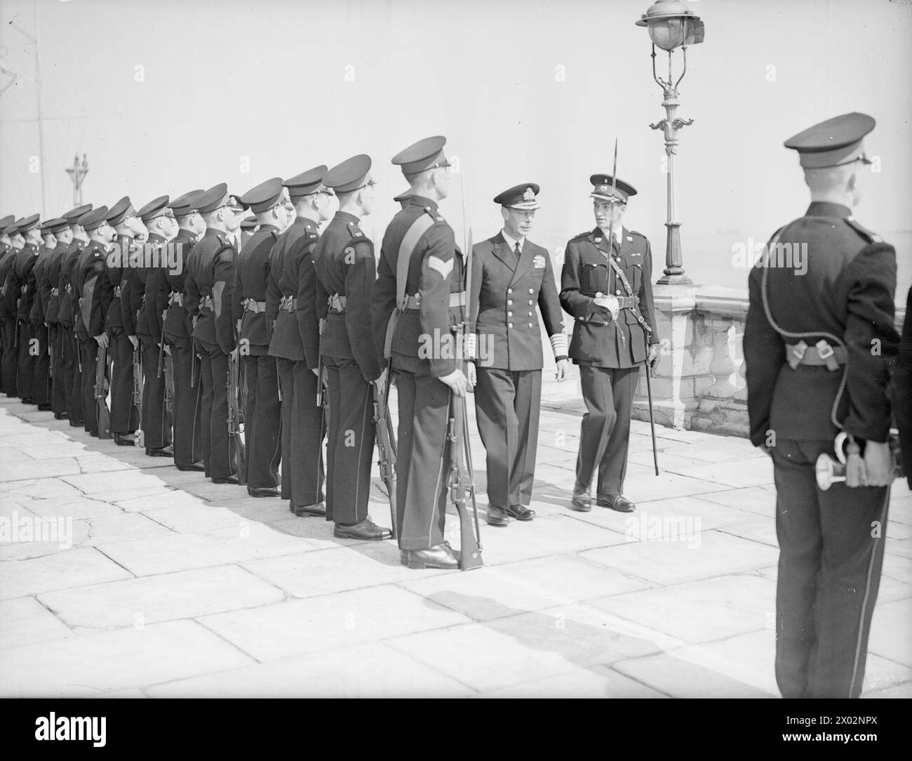 THE KING WITH THE INVASION FLEET. 24 MAY 1944, HMS VECTIS, COWES, ISLE ...