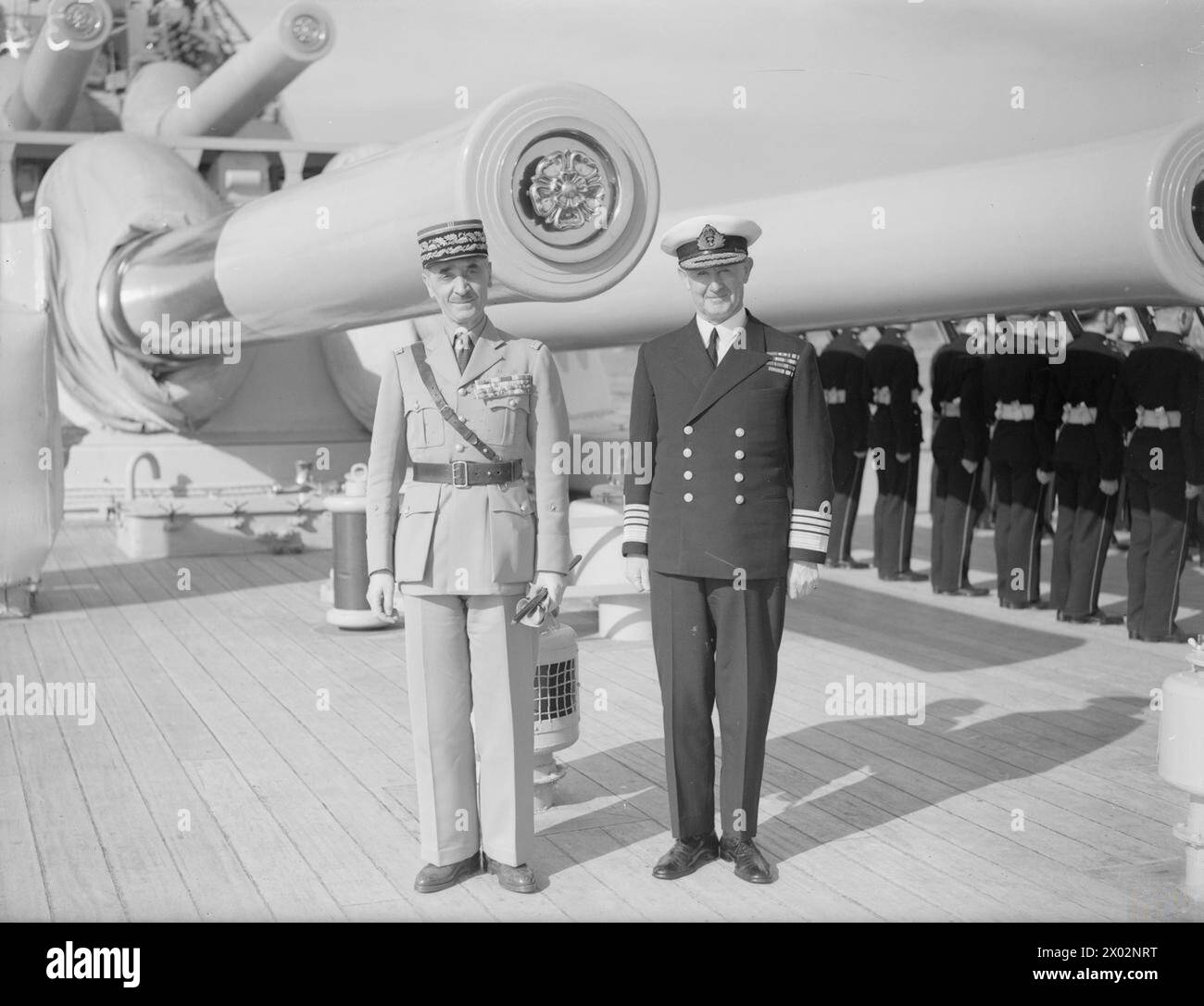 GENERAL CATROUX VISITS ADMIRAL CUNNINGHAM ON BOARD THE FLAGSHIP HMS ...