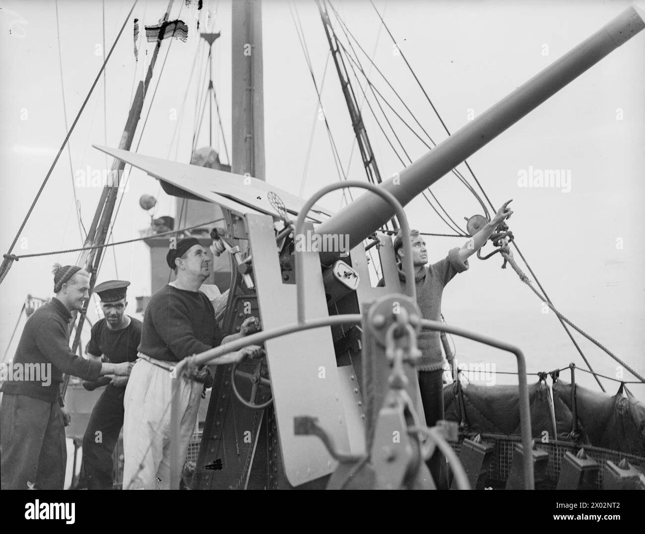 HM TRAWLER LOVANIA, SHOOTS DOWN A GERMAN AIRCRAFT (JU 88), WHICH ...