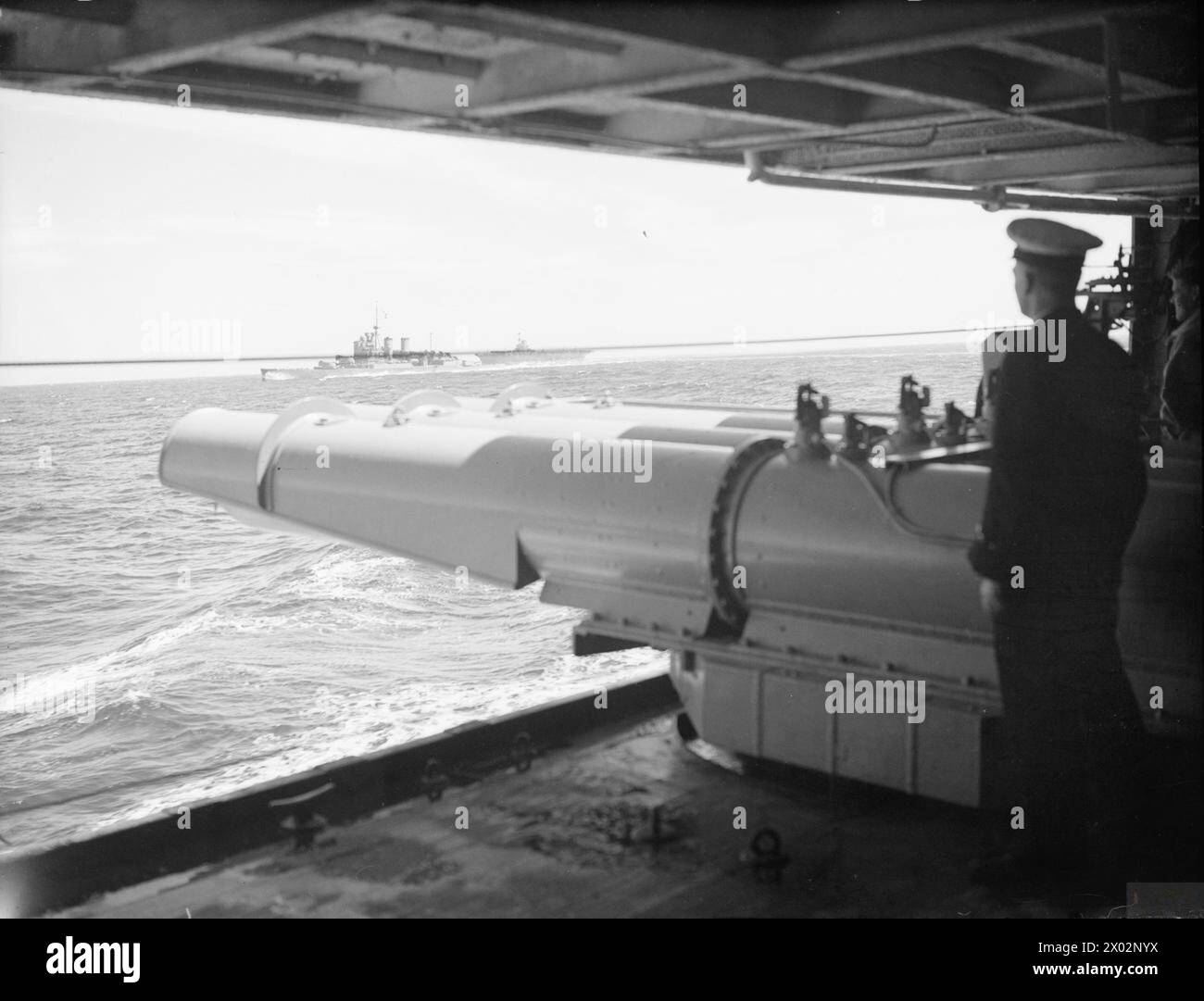 ON BOARD THE CRUISER HMS SHEFFIELD. APRIL 1941. - View of HMS ARK ROYAL and HMS RENOWN with the ...