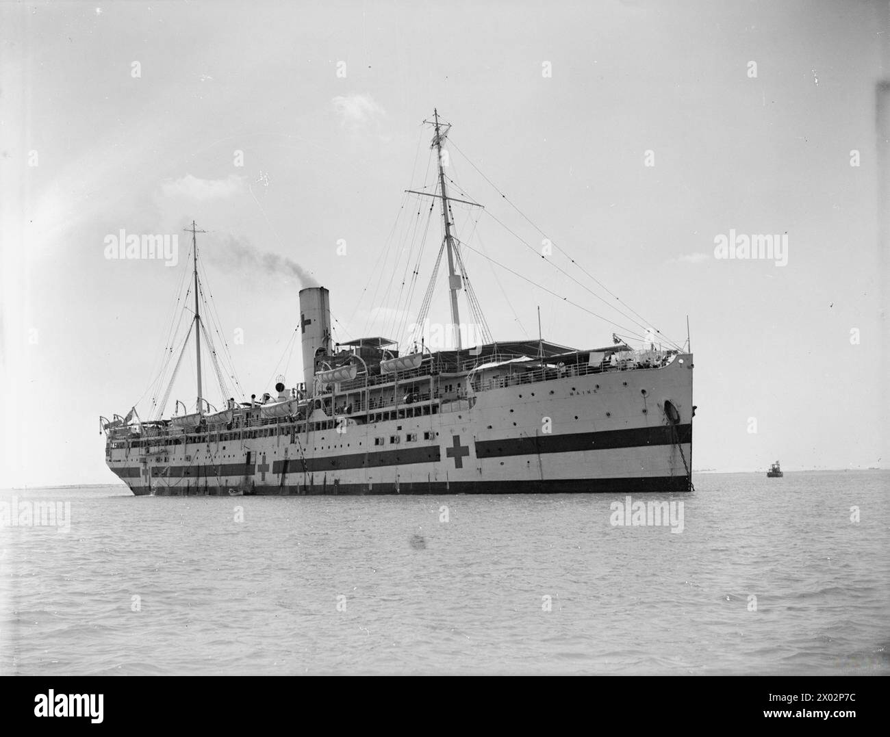HMS MAINE; THE NAVY'S HOSPITAL SHIP. JULY 1942, ON BOARD HMS MAINE ...