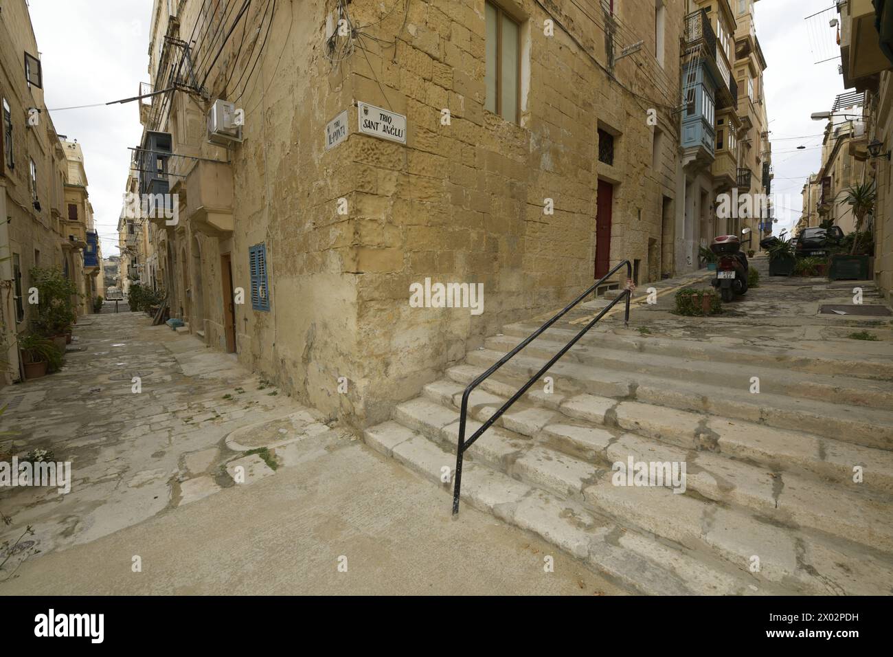 Corner with stairs, La Valetta, Malta, Mediterranean, Europe Stock ...